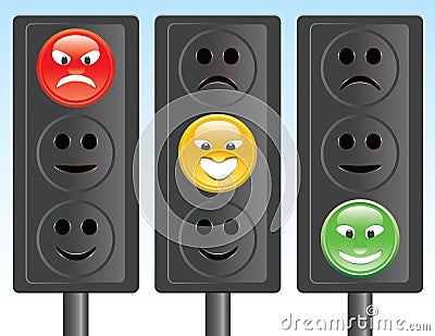 Traffic Light Smiley Vector Illustration | CartoonDealer.com #19019536