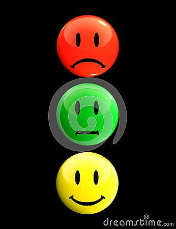 Traffic Light Smileys Stock Photo - Image: 2200780