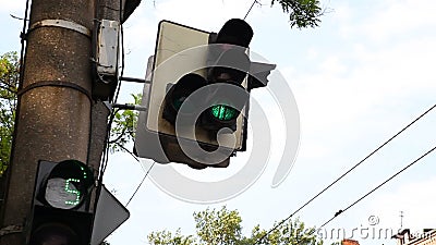 Traffic Lights at the Crossroads Stock Video - Video of drive ...
