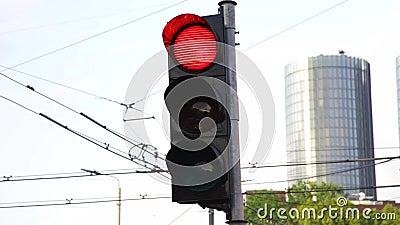Traffic Lights on Street Turning Blinking Stock Footage - Video of ...