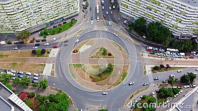 Traffic. Roundabout in Bucharest, Romania Stock Footage - Video of ...