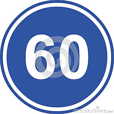 Traffic Sign Minimum Speed 60 Vector Illustration | CartoonDealer.com ...