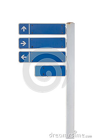 Traffic Signs, Road Signs Or Guide Post Isolated On White Background ...