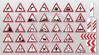 Traffic Signs - Warnings Stock Images - Image: 21490044