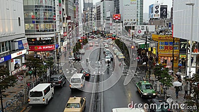 Traffic in Tokyo stock footage. Video of overhead, apartments - 57929508