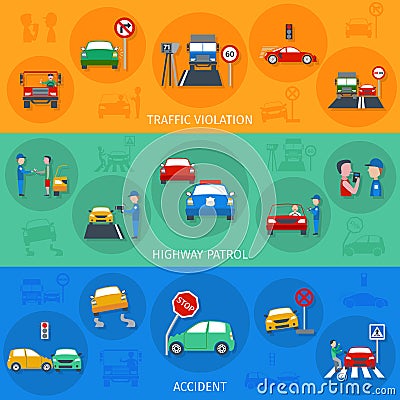 Traffic Violation Banner Set Vector Illustration | CartoonDealer.com ...