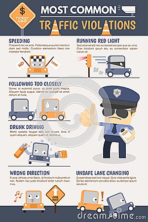Traffic Violation Infographic Cartoon Vector | CartoonDealer.com #52052725