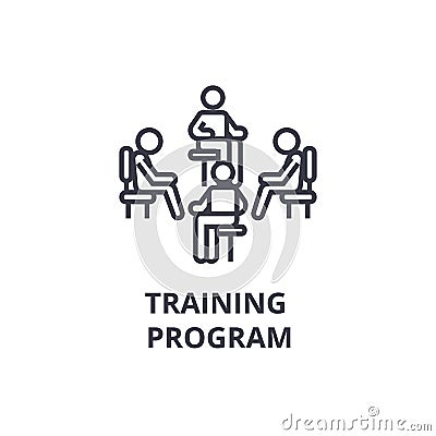 Training Program Thin Line Icon, Sign, Symbol, Illustation, Linear ...