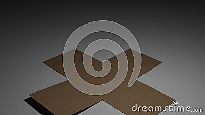 Transformation of Cardboard Box. Design. 3D Cardboard Box is Folded and ...