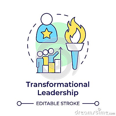 Transformational Leadership Multi Color Concept Icon Vector ...