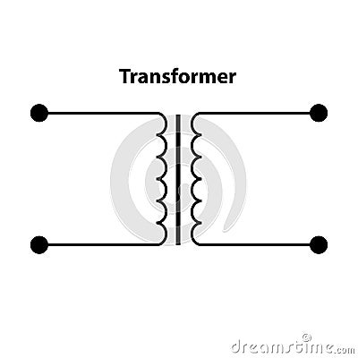 Transformer. Electronic Symbol. Illustration Of Basic Circuit Symbols ...