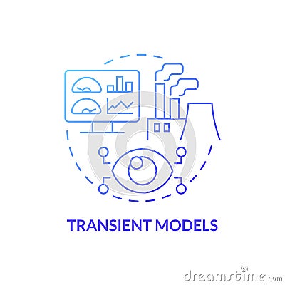 Transient Models Blue Gradient Concept Icon Cartoon Vector ...