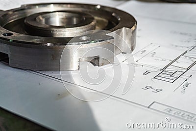The Transition Flange After Processing Lies On The Technical Drawing ...