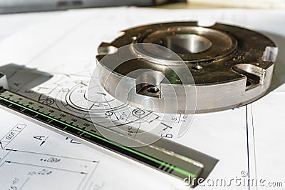 The Transition Flange After Processing Lies On The Technical Drawing ...