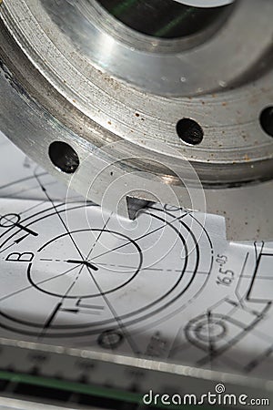 The Transition Flange After Processing Lies On The Technical Drawing ...