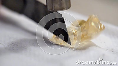 Translucent Amber Sample. Close-up of Small Sample of Translucent Amber ...