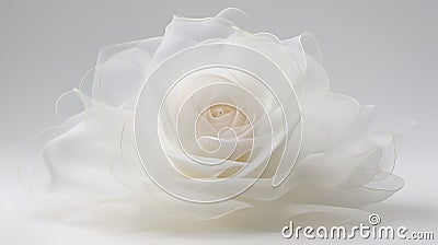 Translucent Layers: Uhd Image Of A White Rose On Grey Background Stock ...