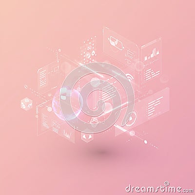 Transparent Digital Interface With Floating Panels Displays Data ...