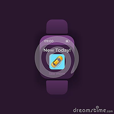 Transport Update Smartwatch Interface Vector Template | CartoonDealer.com #184741121