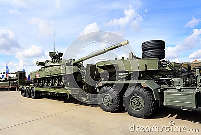 Transporting The Tank With The Loading Platform Editorial Photo ...