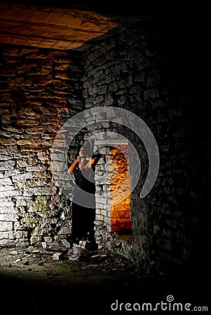 Trapped Goth Girl Stock Image - Image: 6355541