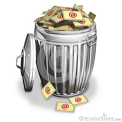 Trash Can With Letters Royalty Free Stock Photography - Image: 24703627