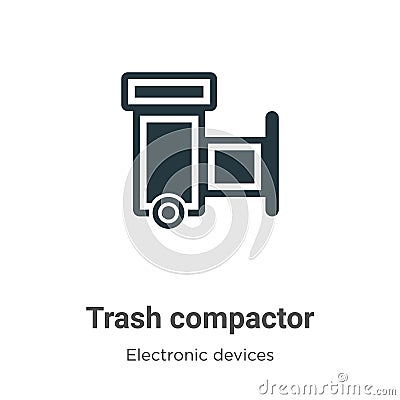 Trash Compactor Vector Icon On White Background. Flat Vector Trash ...