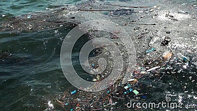 Trash and Garbage Floating on the Surface of the Water. Water Pollution ...