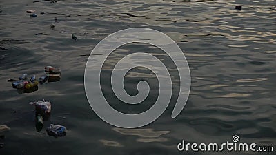 Trash and Garbage Floating on the Surface of the Water Stock Footage ...