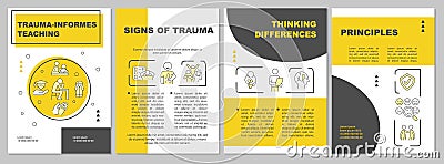 Trauma Informed Teaching Method Yellow Brochure Template Cartoon Vector ...