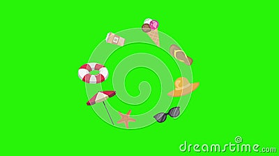 Travel Beach Objects Animation Graphic Source Elements Chroma Key Stock ...