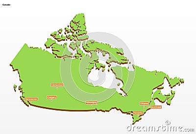 Travel Map Of Canada With Cities Cartoon Vector | CartoonDealer.com ...