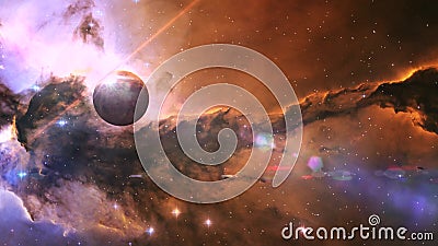 Traveling in Space Towards a Nebula Stock Footage - Video of planets ...