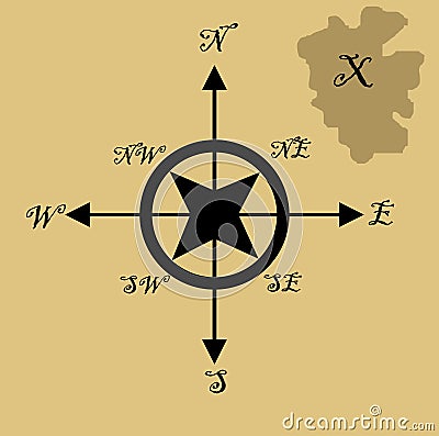 Treasure Map And Compass Stock Images - Image: 9523984