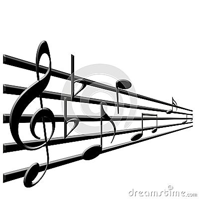 Treble Clef And Music Notes Royalty-Free Cartoon | CartoonDealer.com ...