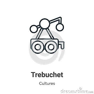 Trebuchet Outline Vector Icon. Thin Line Black Trebuchet Icon, Flat ...