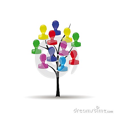 Tree With Figures Cartoon Vector | CartoonDealer.com #27510583