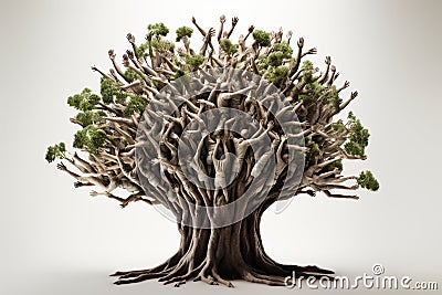 Tree Formed Entirely By Interconnected Human Figures, Symbolizing Unity ...