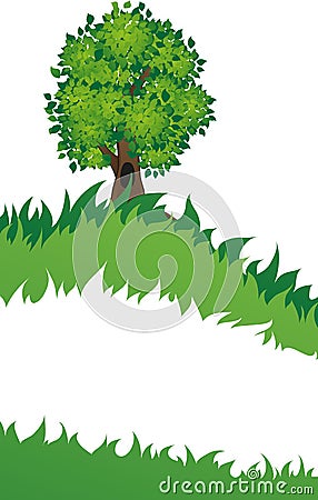 Tree With Grass Vector Illustration | CartoonDealer.com #44258712