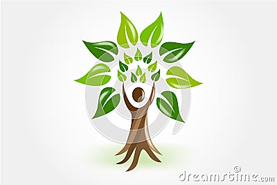 Tree People Icon Logo Vector Image | CartoonDealer.com #218750369
