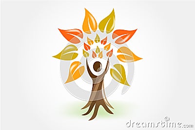 Tree People Icon Logo Vector Image | CartoonDealer.com #218750371