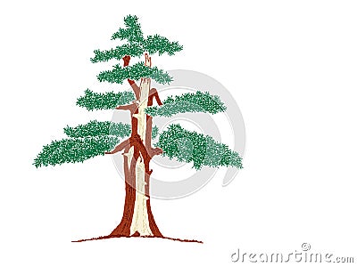 Tree Struck By Lightning Cartoon Vector | CartoonDealer.com #23562681