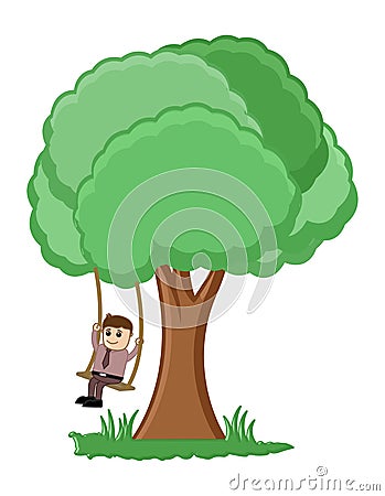 Tree Swing Cartoon Vector Royalty Free Stock Image - Image: 32245536