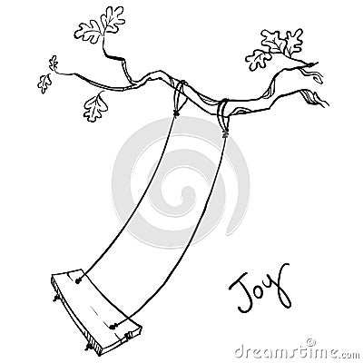 Tree With A Swing Cartoon Vector | CartoonDealer.com #50195317