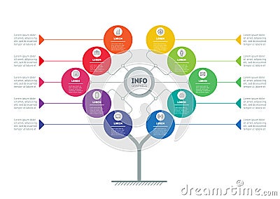 Tree. Template Of Diagram Or Brochure On White Background. Information ...