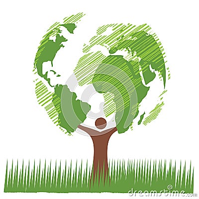 Tree World Green Stock Vector - Image: 55750421