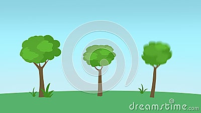 Trees Growing on Plain Meadow, 4k Animation Planting Trees Concept ...