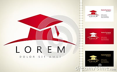 Trencher Cap Logo Vector Illustration | CartoonDealer.com #97076616