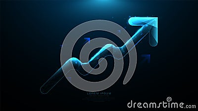 Trend Arrow Up. Rising Arrow. Arrows Going Up. Glowing Low Poly ...