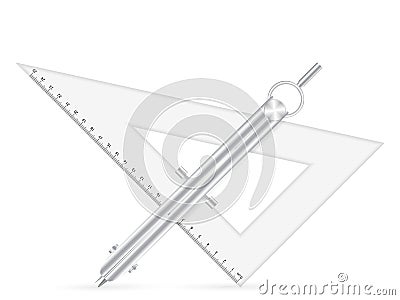 Triangle Ruler And Drawing Compass Vector Illustration | CartoonDealer ...